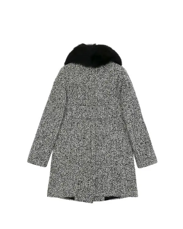Max Mara Wool-blend Coat With Fur Collar
