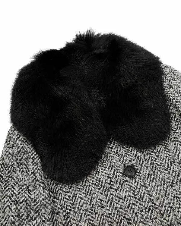 Max Mara Wool-blend Coat With Fur Collar