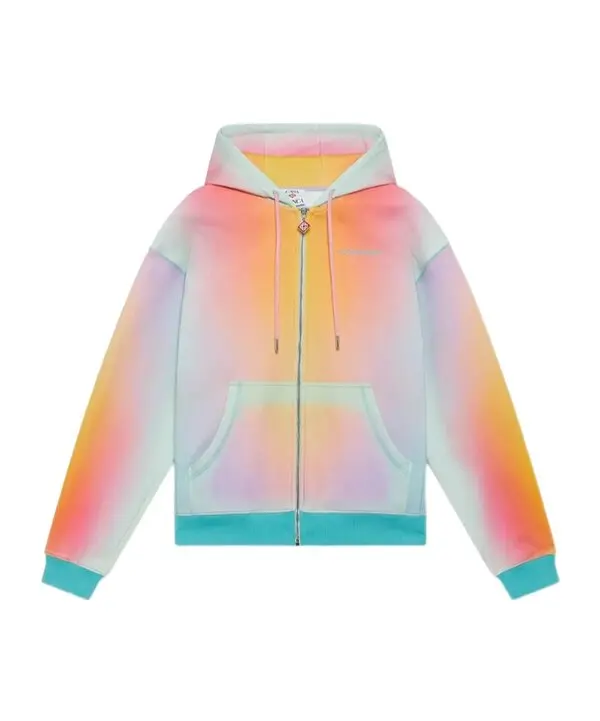 Casablanca Glass Zip Up Hooded Sweatshirt - Multicolor