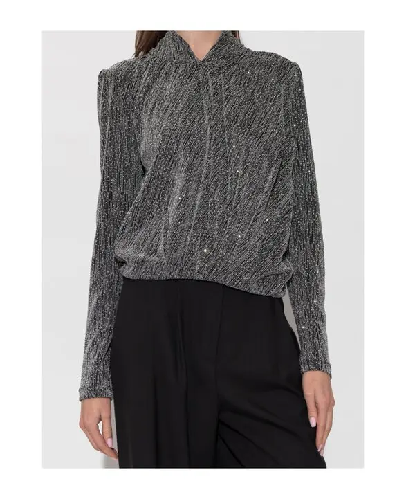 IRO PARIS Long Sleeve High Collar Top