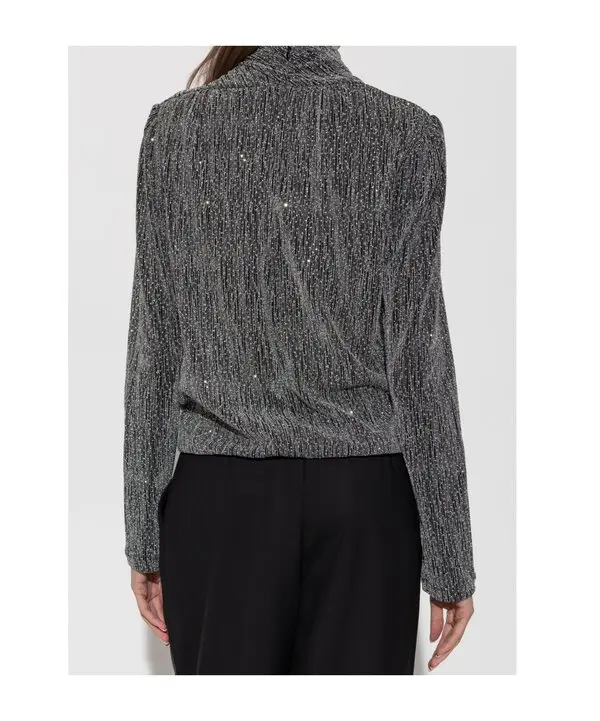 IRO PARIS Long Sleeve High Collar Top