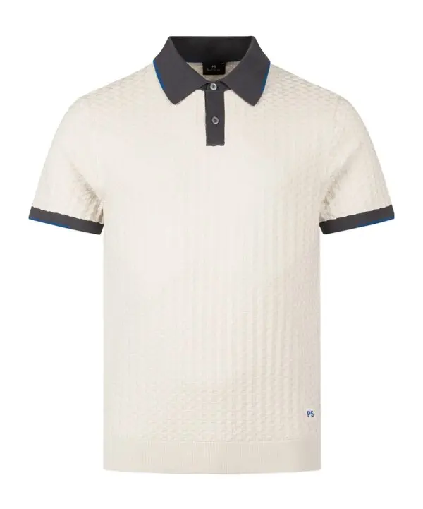 Paul Smith Logo Embroidered Knitted Polo Shirt