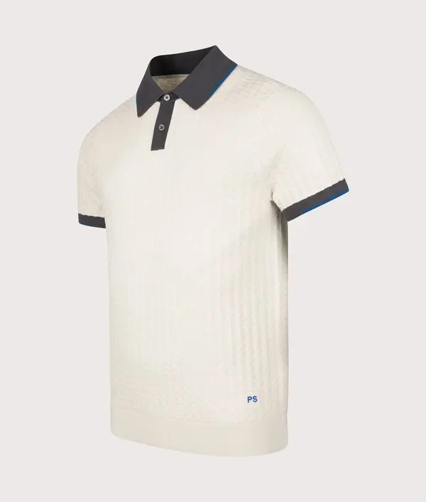 Paul Smith Logo Embroidered Knitted Polo Shirt