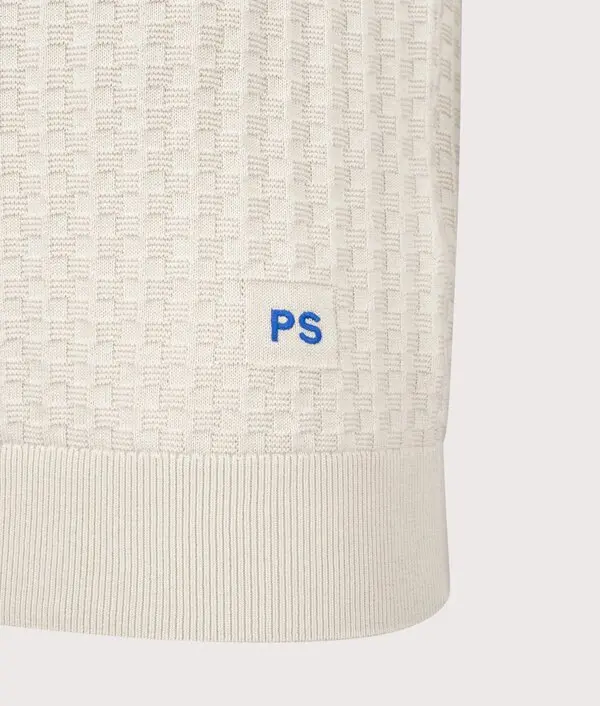 Paul Smith Logo Embroidered Knitted Polo Shirt