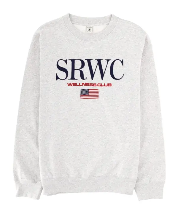 SPORTY  RICH Embroidered-logo Sweatshirt - Grey