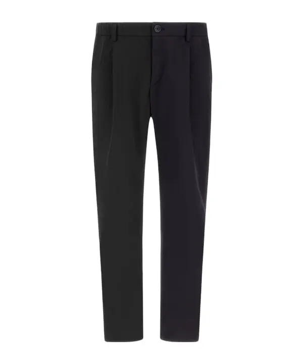 Herno Seersucker Trousers With Pleated Elasticized Waist - Black
