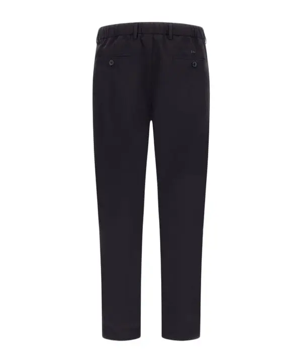 Herno Seersucker Trousers With Pleated Elasticized Waist - Black