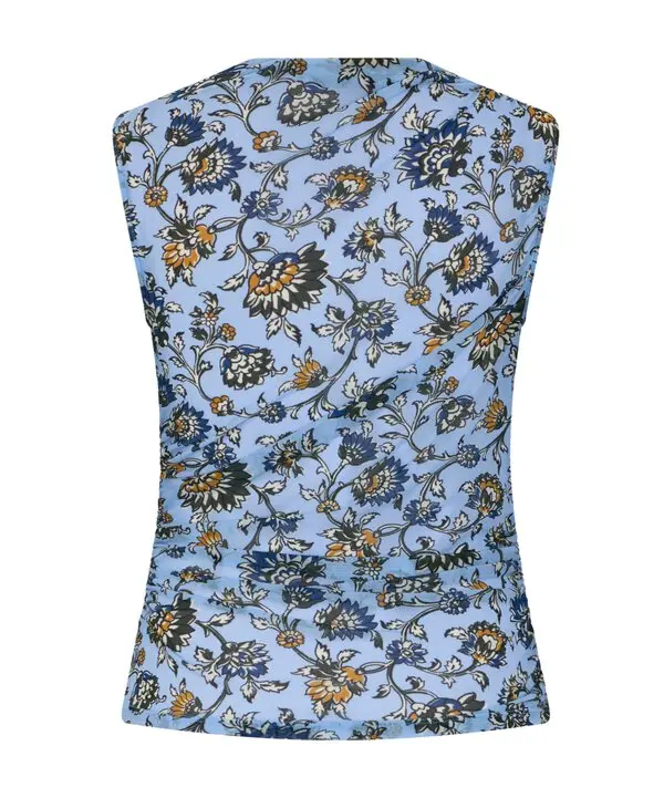 Veronica Beard Sleeveless Floral Ruched Top