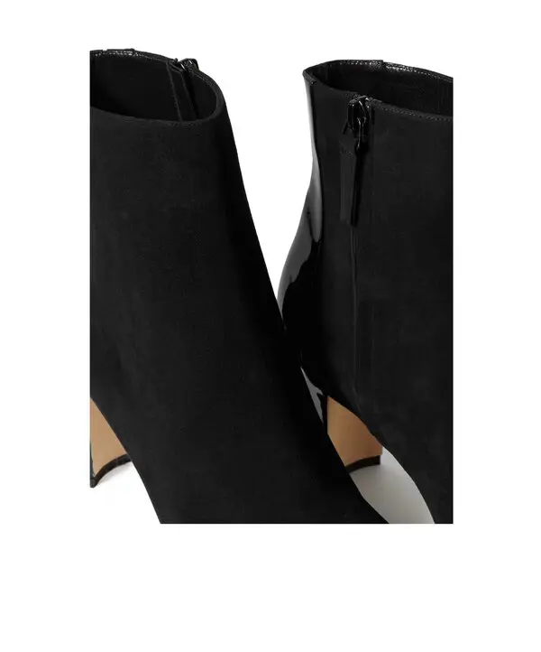 Manolo Blahnik Suede And Patent Leather Ankle Boots