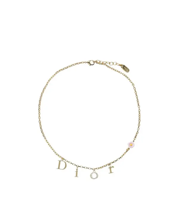 Dior Letter Pendant Necklace - Yellow