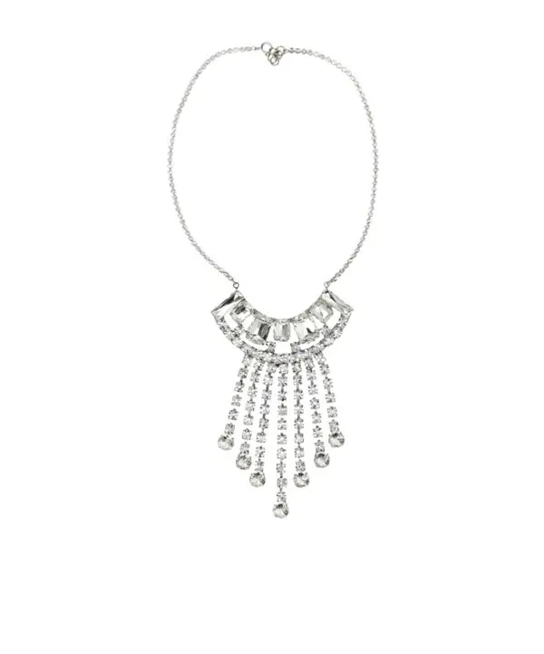 Dries Van Noten Rhinestone Pendant Necklace - Gray