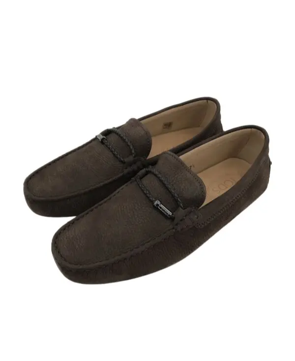TOD'S Embossed Detail Loafers - Brown