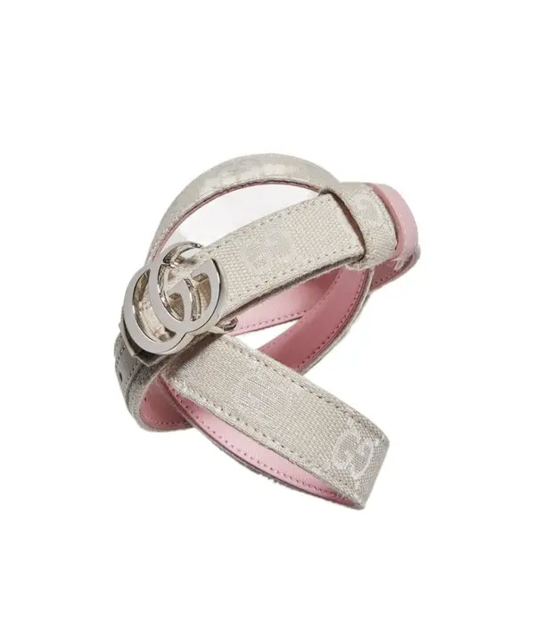 Gucci Reversible Gg Marmont Thin Belt - Light Pink And Ivory