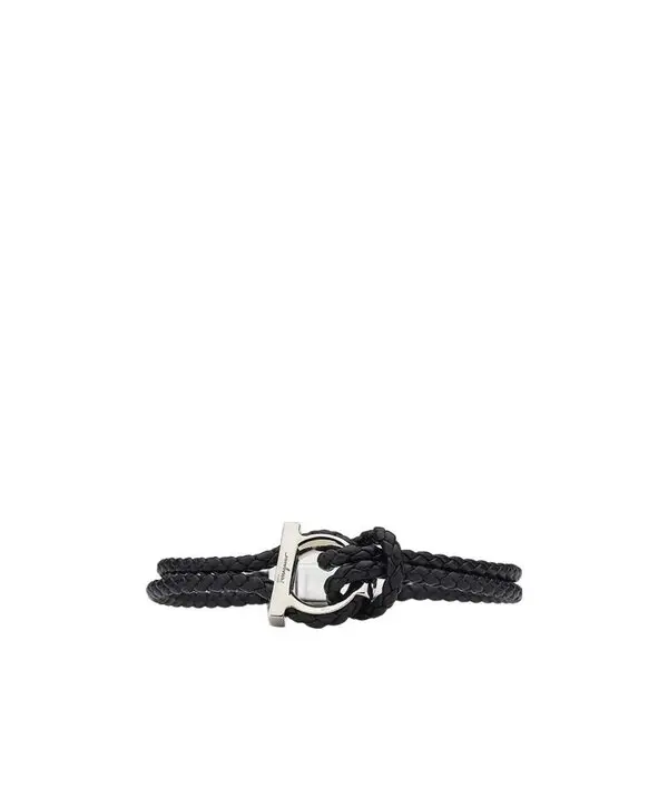 FERRAGAMO Braided Detail Bracelet - Black
