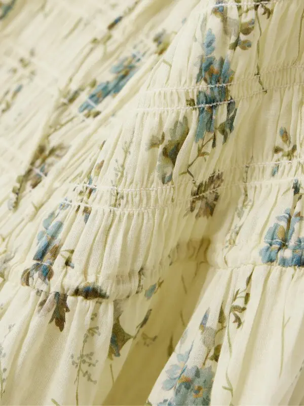 DÔEN Floral Print Cotton Voile Midi Dress - No