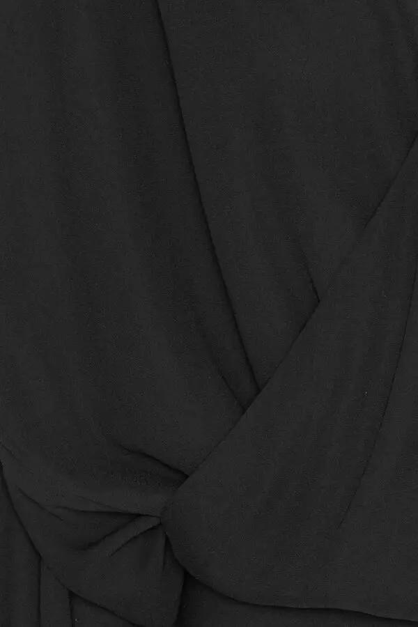 ROTATE BY BIRGER CHRISTENSEN Draped V-neck Knitted Top - Black