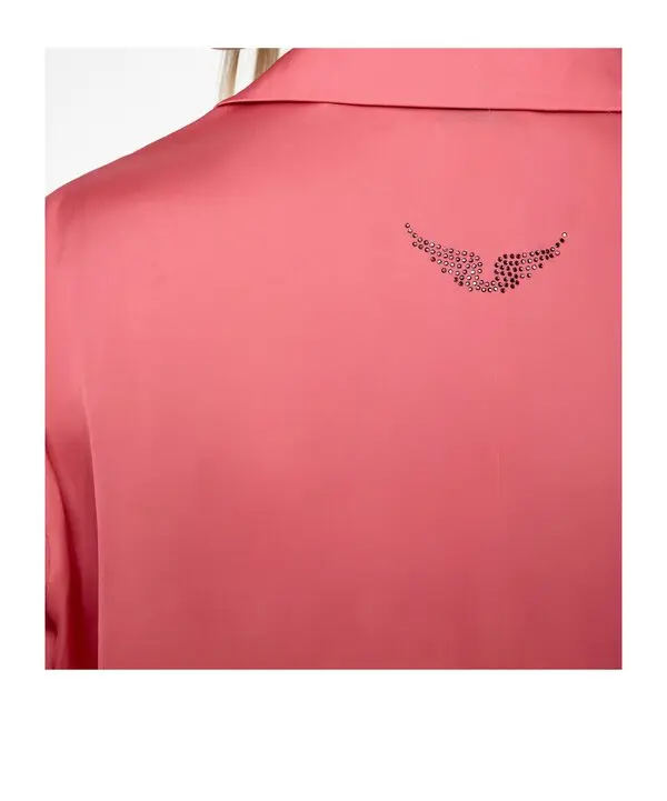 Zadig&Voltaire Satin Blouse With Wing Embellishment - Pink