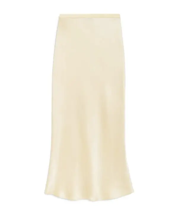 ANINE BING Bar Silk Midi Skirt - Nude