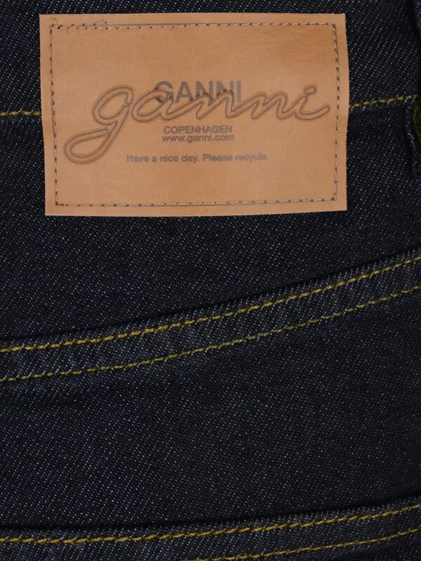 GANNI High-waist Denim Maxi Skirt With Belt Loops And Multiple Pockets