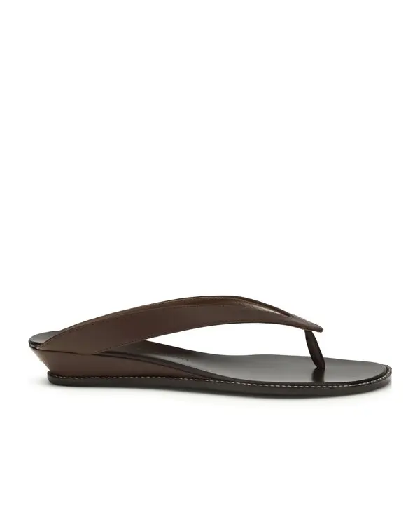 GIUSEPPE ZANOTTI Leather Slip-on Wedge Sandals