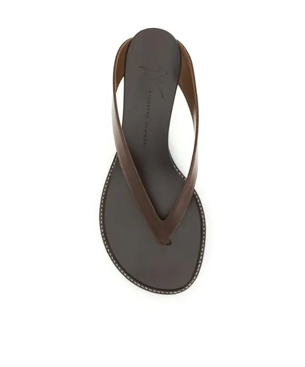 GIUSEPPE ZANOTTI Leather Slip-on Wedge Sandals