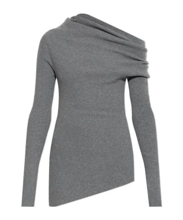 LISA YANG Ribbed Draped Knit Top