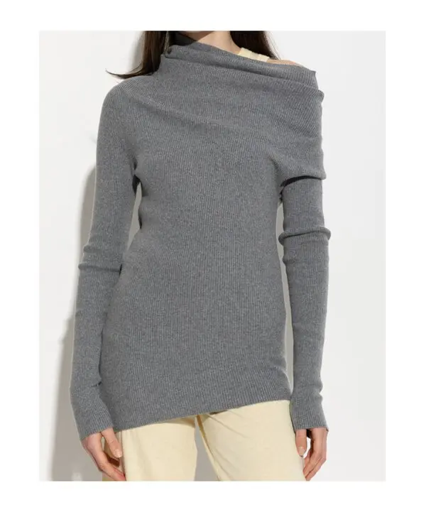 LISA YANG Ribbed Draped Knit Top