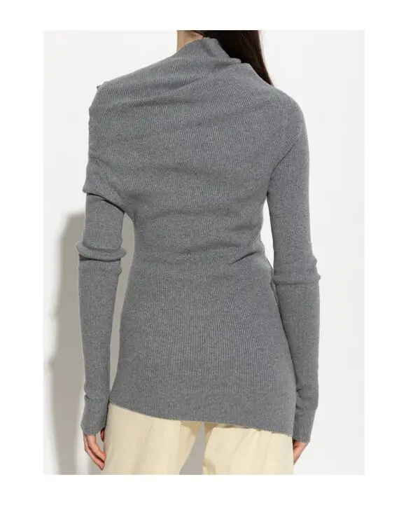 LISA YANG Ribbed Draped Knit Top