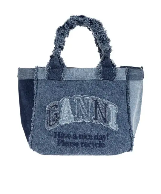 GANNI Paneled Tote Bag With Distressed Details