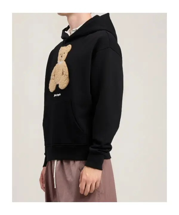 Palm Angels Bear Patch Hoodie - Black-brown