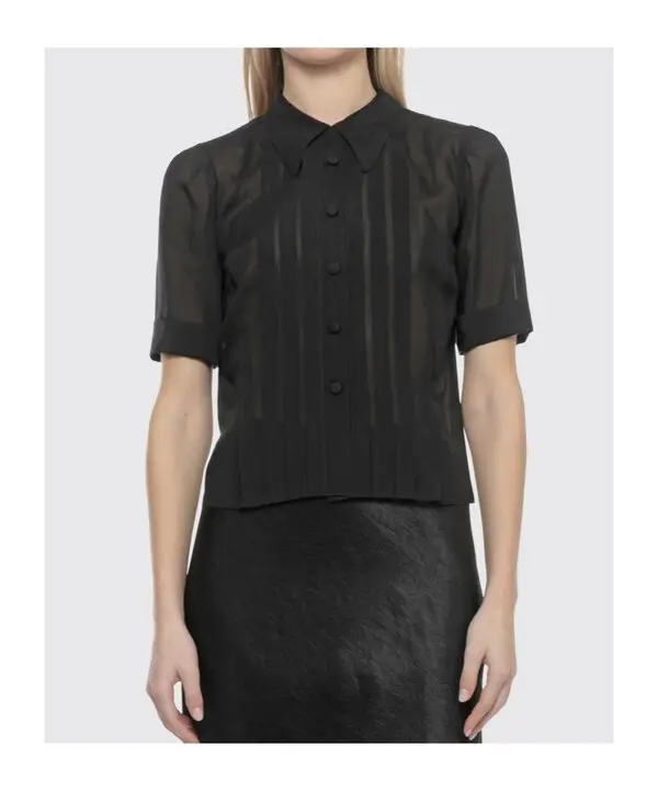 MAISON MARGIELA Sheer Pleated Button-up Shirt