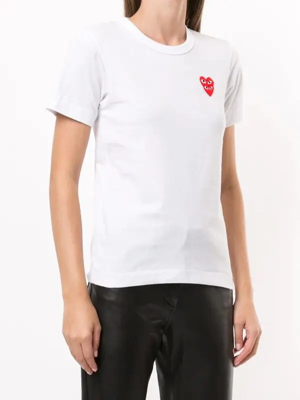 Comme Des Garçons Logo Heart Print T-shirt - White