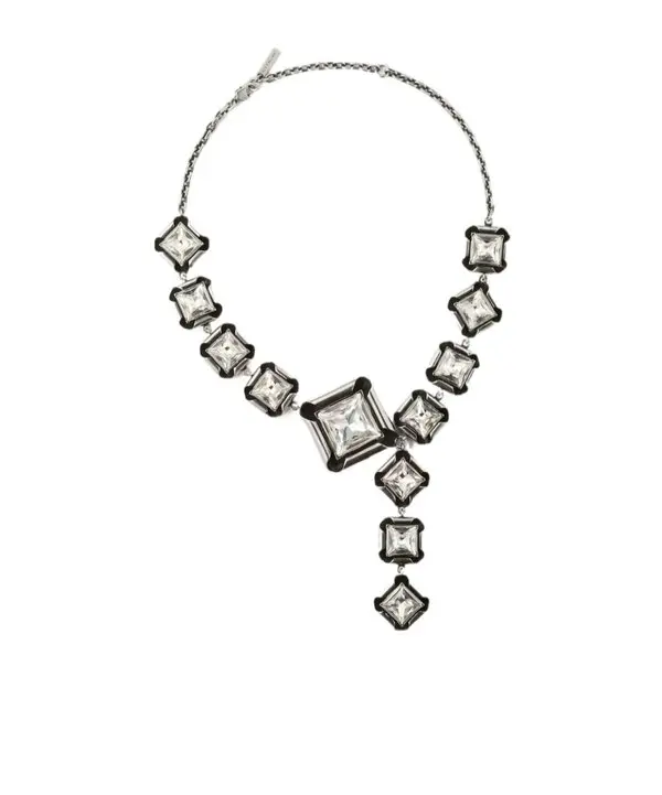 Givenchy Deconstructed Crystal Necklace - Gray