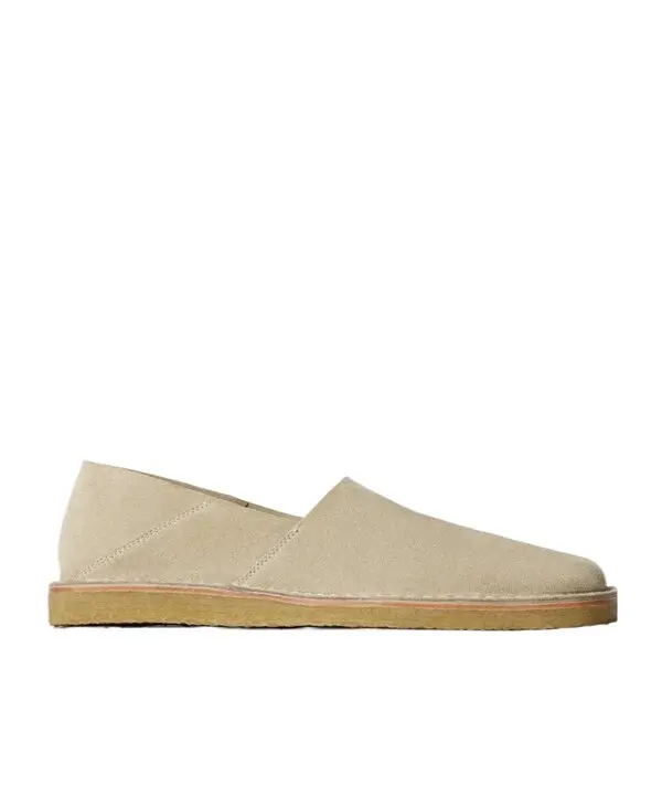 LEMAIRE Square-toe Suede Slip-on Loafers - Nude