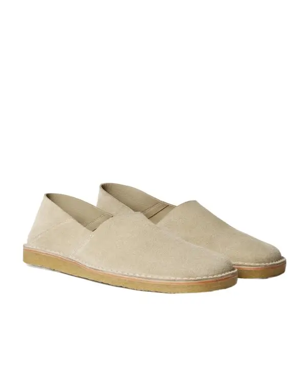 LEMAIRE Square-toe Suede Slip-on Loafers - Nude