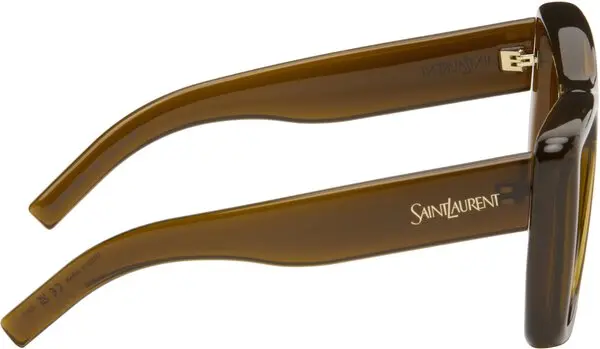 Saint Laurent Sl 900 Howl Rectangular Sunglasses - Brown
