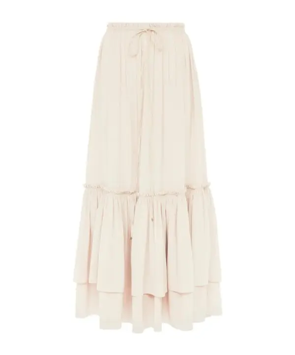 Chloé Tiered Maxi Skirt - Coconut Milk Color
