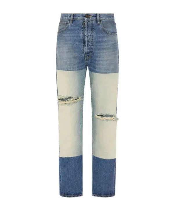 MAISON MARGIELA Patched Panel Straight Leg Jeans - Blue