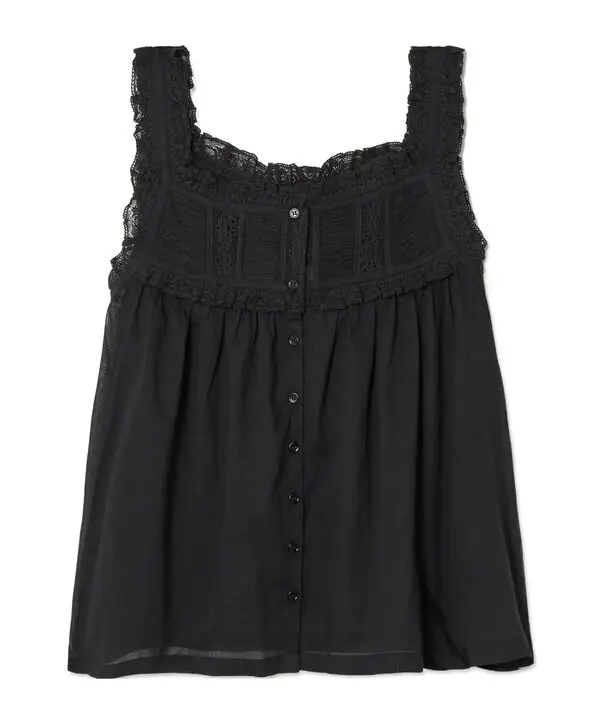 DÔEN Cotton-voile Top - Black