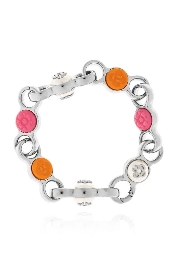 Casablanca Linked Bracelet With Enamel Accents - Multi-color