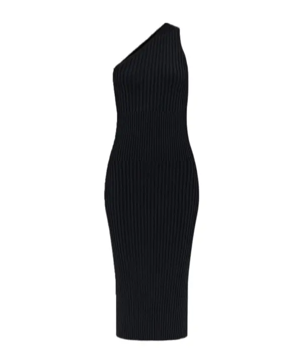 IRO PARIS Sleeveless One-shoulder Rib-knit Dress
