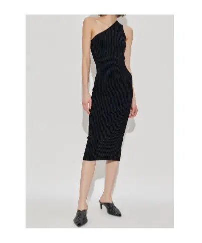 IRO PARIS Sleeveless One-shoulder Rib-knit Dress