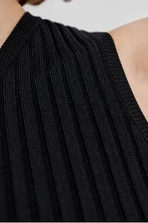 IRO PARIS Sleeveless One-shoulder Rib-knit Dress