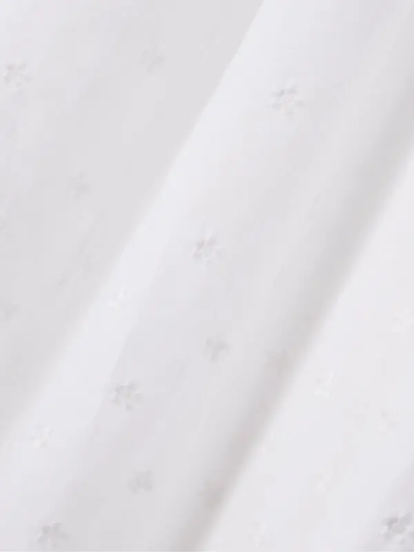 DÔEN Organic Cotton Voile Mini Dress With Lace Trim - White