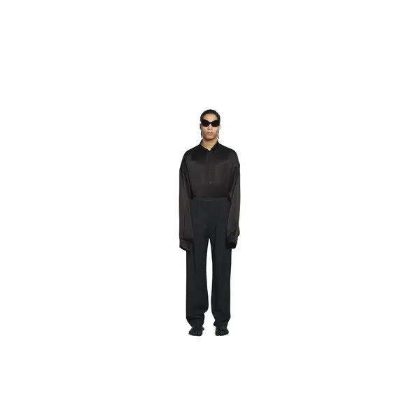 Balenciaga Logo Waistband Straight Leg Trousers
