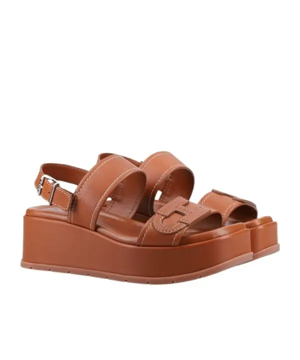 Hogan Buckled Platform Sandals - Brown