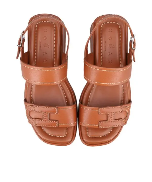 Hogan Buckled Platform Sandals - Brown