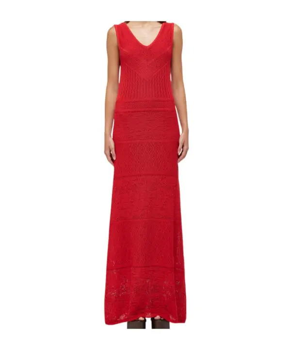 BLUGIRL Crochet-knit V-neck Maxi Dress