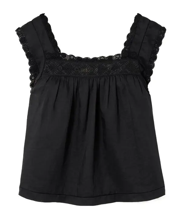 DÔEN Crochet-trimmed Ramie Top