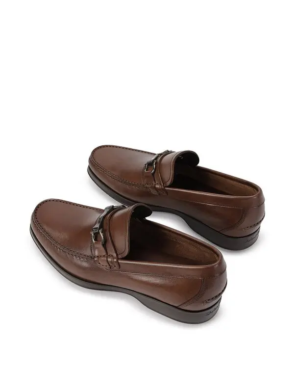 FERRAGAMO Buckled Almond Toe Loafers - Red
